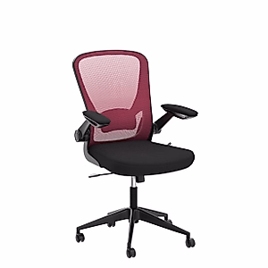 Home Office Chair Ergonomic Desk Chair Mesh Computer Chair with Lumbar Support Flip-up Arms Swivel Rolling Executive Task Chair Adjustable Chair for Adults(Pink)