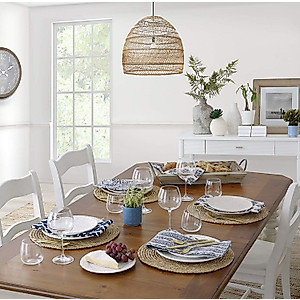 The Home Talk Rustic Round Tablemat Hand-Made Mats for Parties, Dining Table, Coasters Decorative Placemats Jute Natural Fibers, Pack of 4, 14’’ Round Diameter - Natural Jute