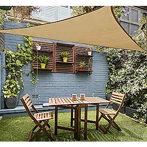 LOVE STORY 12' x 12' x 12' Triangle Sand Sun Shade Sail Canopy UV Block Awning for Outdoor Patio Garden Backyard （We Make Custom Size