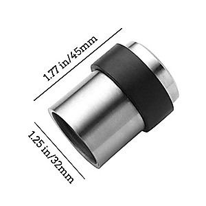 TPOHH Brushed Stainless Steel Cylindrical Floor Mount Door Stop, 1-3/4" Height