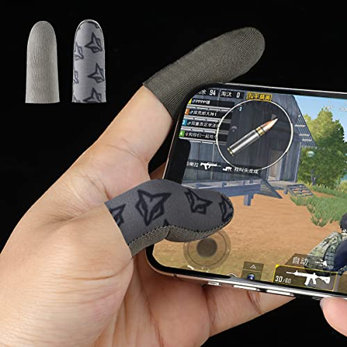 rinsfox Fox C1 Super Sensitive Mobile Game Finger Sleeves (4pcs) For PUBG Knives Out/Rules of Survival-Gray (Gray)