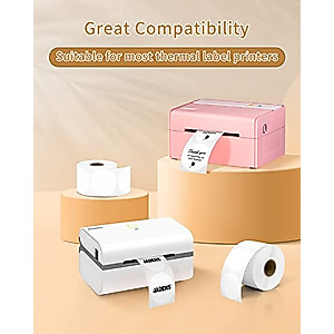 JADENS 2 Inch Round Direct Thermal Sticker Label, Self-Adhesive & Waterproof Label for DIY Logo, QR Code, Name Tag, Thank You Sticker for Small Businesses, BPA & BPS Free, 750 Labels/Roll, White