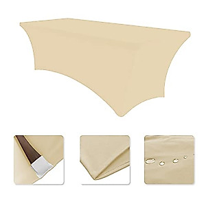 SEPARO -2 Pack, 6 ft Spandex Table Cover Fitted Rectangular Tablecloth Stretchable Fabric Lycra Tablecloth Wrinkle-Free for Party Dj Tradeshows Banquet Weddings Cocktail
