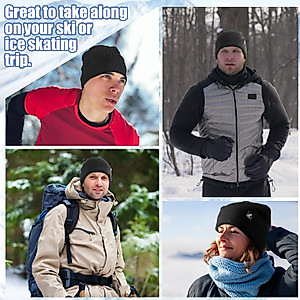 Handepo 80 Pcs Winter Beanie Hats Bulk Homeless Supplies Knitted Hat with Fleece Lining Warm for Men Women Cold Weather(Black)