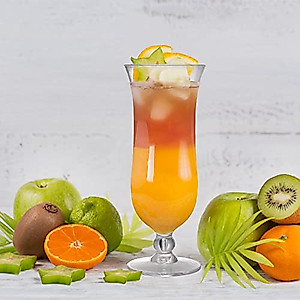 Yesland 6 Pcs Hurricane Glass - 13.5 oz Break-Resistant Plastic Pina Colada Cocktail Glasses Clear Tulip Drinking Cups for Drinking Cocktails, Full-Bodied Beer, Juice, Tropical Drinks, Water