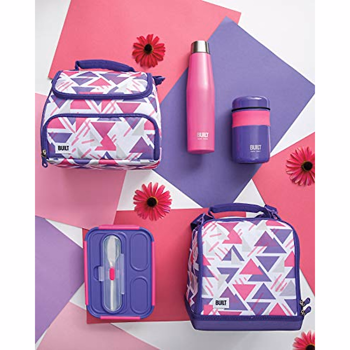 Built Double Wall Vacuum Insulated Flask for Hot and Cold Foods, 490 ml, Purple