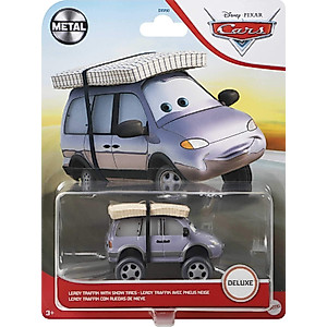 Disney Cars Toys Pixar Cars Die-Cast Oversized Leroy Traffik with Snow Tires Vehicle, Collectible Toy Truck Gifts for Kids Age 3 and Older, Multi