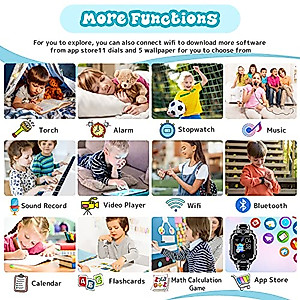 LiveGo 4G Kids Smart Watch for Boys Girls, Liftable Waterproof Safe Smartwatch Phone with 360° Rotatable GPS Tracker Calling SOS Camera WiFi for Kids Children Students Ages 3-12 Birthday Gifts