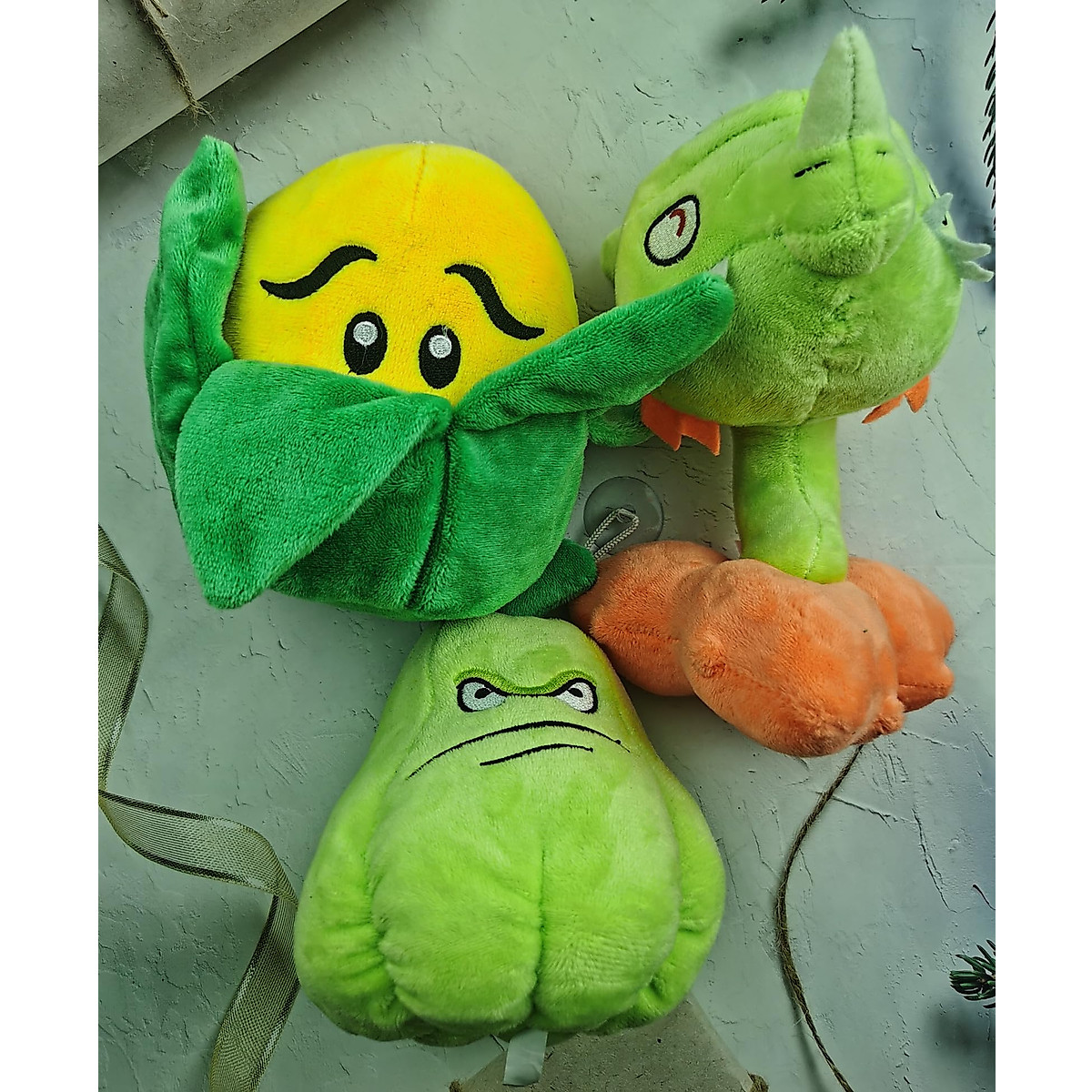 JHESAO 3 PCS Plants and Zombies Snapdragon Plush Plants Sets Zombies Toy Snapdragon, 1 2 Stuffed Soft Squash Doll, Corn PVZ Plushies Figure Doll Chili New