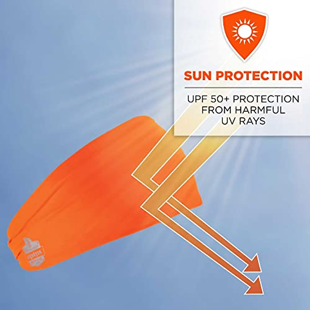 Ergodyne Chill Its 6634 Cooling Headband, Sports Headbands for Men and Women, Moisture Wicking , Orange