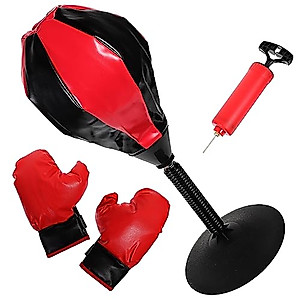 ibasenice 1 Set Boxing Suit Kids Sports Toys Office Desk Toys Decompression Toys Blow up Punch Bag Boxing Reflex Set Exercise Punching Bag Children Plaything Pressure Relief Balls Kit Indoor
