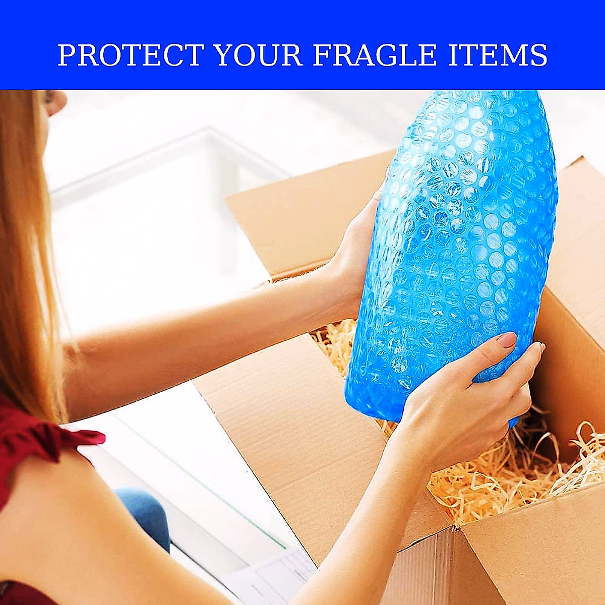 packbabol Bubble Cushioning Wrap Rolls 2-Pack, 12 Inch x 72 Feet 3/16" Air Bubble, Bubble Moving Wrap for Packing, Moving Supplies, Small business