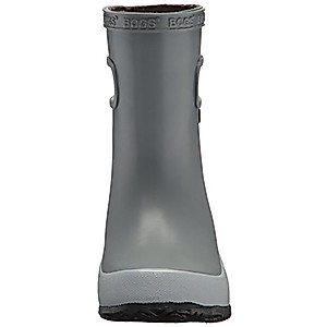 Bogs Kids' Skipper Waterproof Rubber Rain Boot for Boys and Girls,Solid Gray,13 M US Little Kid