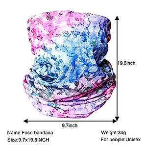 Candygirl 6PCS Neck Gaiter Face Mask Scarf Magic Sun UV Protection Headband Face Cover Bandana for Workout Yoga Hiking Cycling