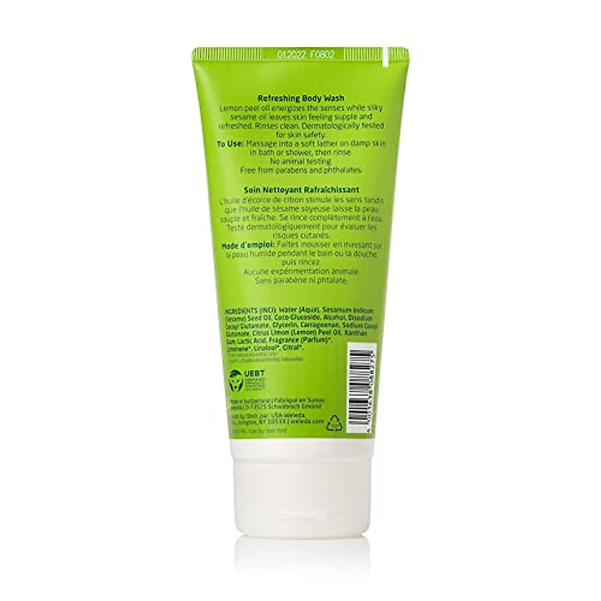 Weleda Refreshing Citrus Body Wash, 6.8 Fluid Ounce, Gentle Plant Rich Cleanser with Lemon Peel and Sesame Seed Oils