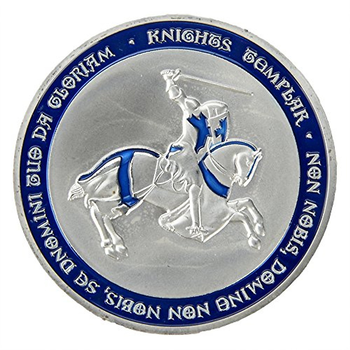 GogoForward Commemorative Knights Templar Cross Masonic Mason Silver Coin(Blue)