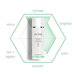 Sanitas Skincare Lemon Cream Cleanser, Enriching Cleanser, Vitamin C, Vitamin E, Jojoba Oil, 5 Ounces