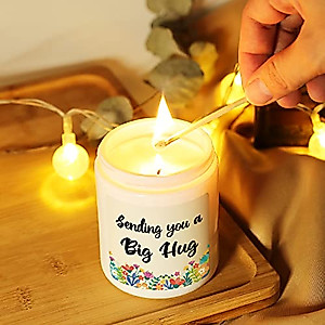 Lavender Scented Candles - Sending You a Big Hug - Birthday Christmas Gift for Women,Friends,her - Inspirational Gifts Thinking You Gifts Friendship Presents for Female Sister Coworker