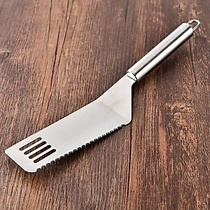 WEISHA Pie Server Stainless Steel Serrated Spatula with Comfortable Handle for Cutting and Serving Desserts Pizza Cake Baking Tools(Pie Server)