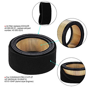 HIFROM 45 883 02-S1 Engine Air Filter with Pre-Cleaner Kit Replacement for K341, M10 - M16, KT Dome Style, CV17 - CV25 (Pack of 1)