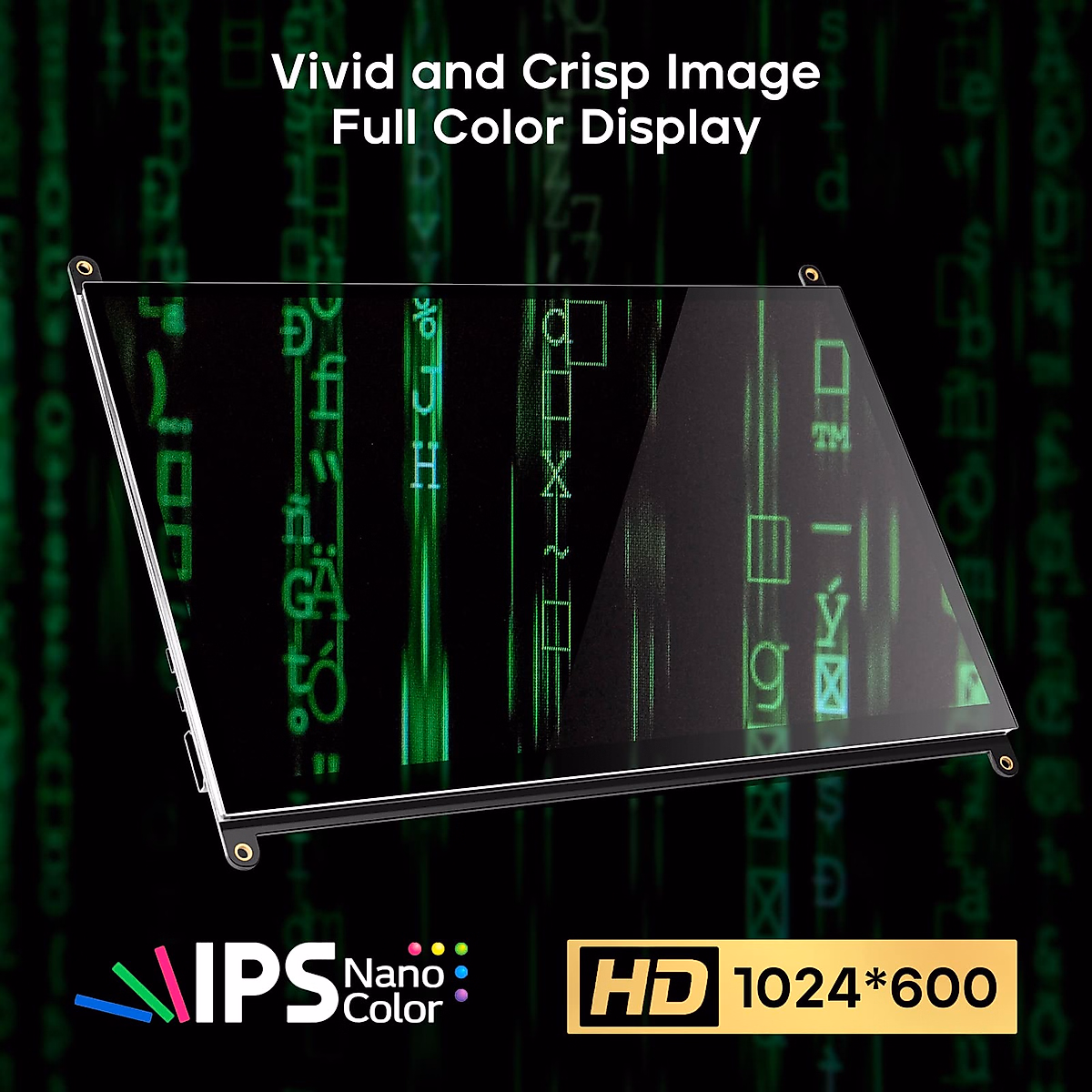 ROADOM 7’’ Raspberry Pi Screen, IPS1024×600,Responsive Smooth Touch,Dual Built-in Speakers,HDMI Input,Compatible with Raspberry Pi 5/4/3,Driver Free