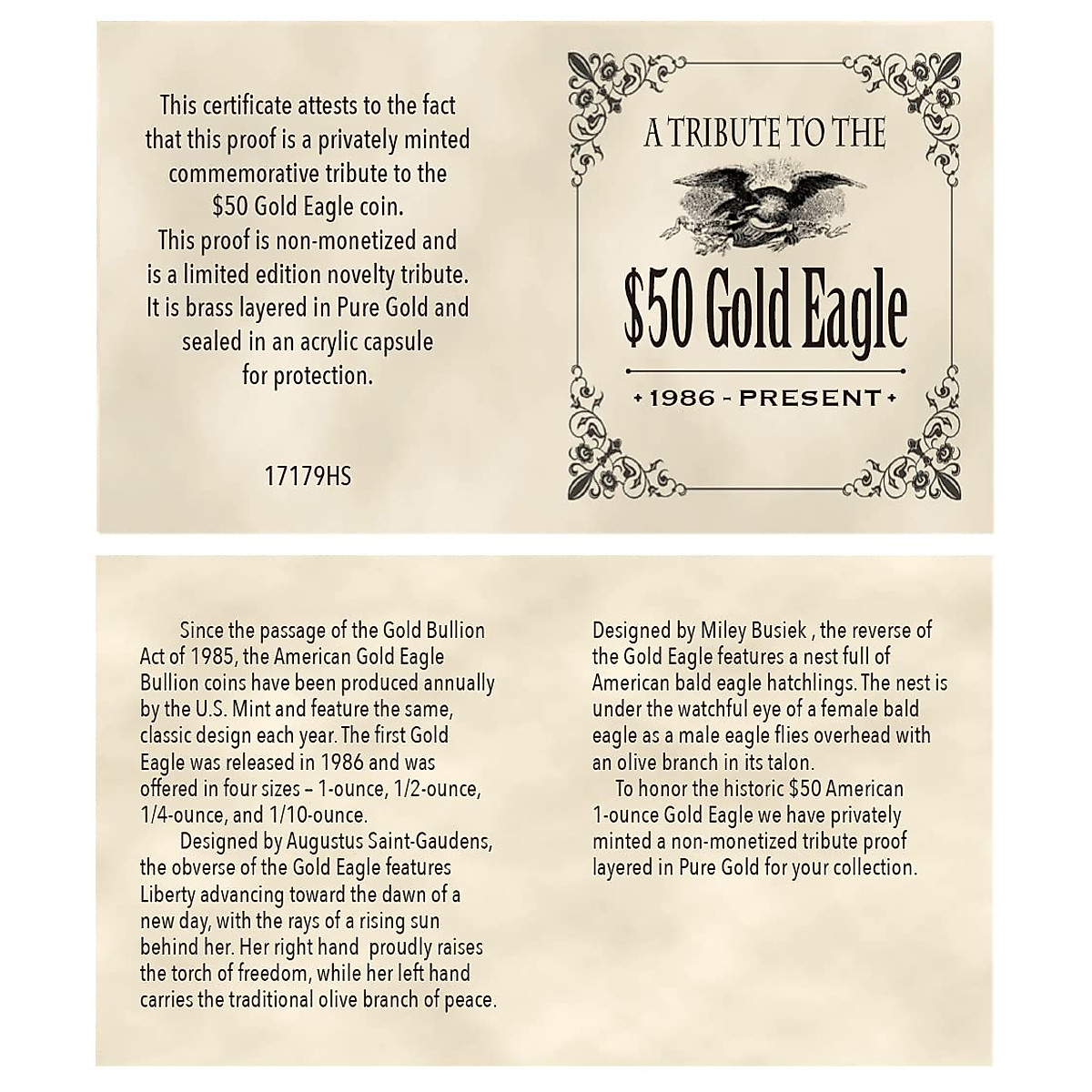 2009 W $50 Gold American Eagle $50 American Mint State