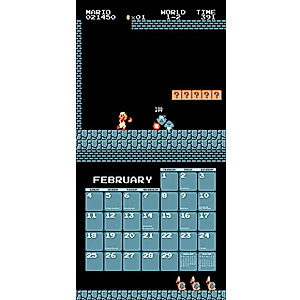 Super Mario Bros. 8-bit Retro 2024 Wall Calendar + Bonus Die-cut Notecards