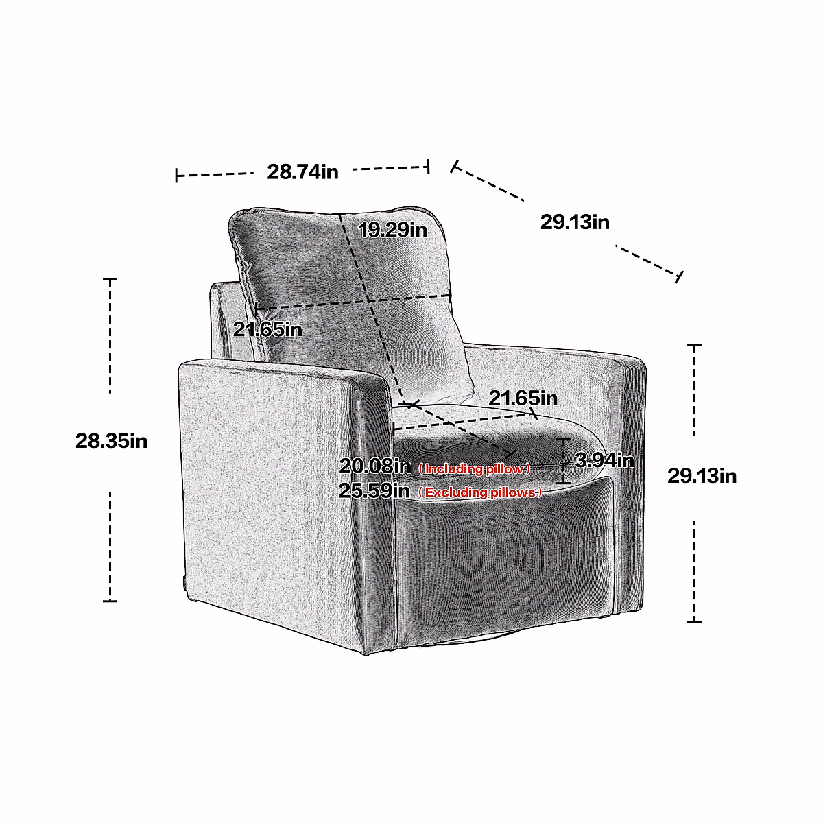 HomSof Swivel Barrel Chair, 360 Degree Modern Lounge Chair, Navy Velvet Accent Armchair for Living Room