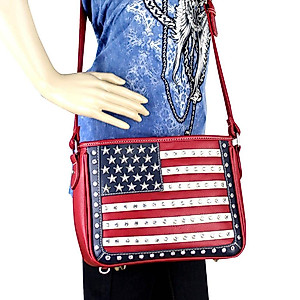 Montana West Concealed Carry American Pride Crossbody Purse Navy