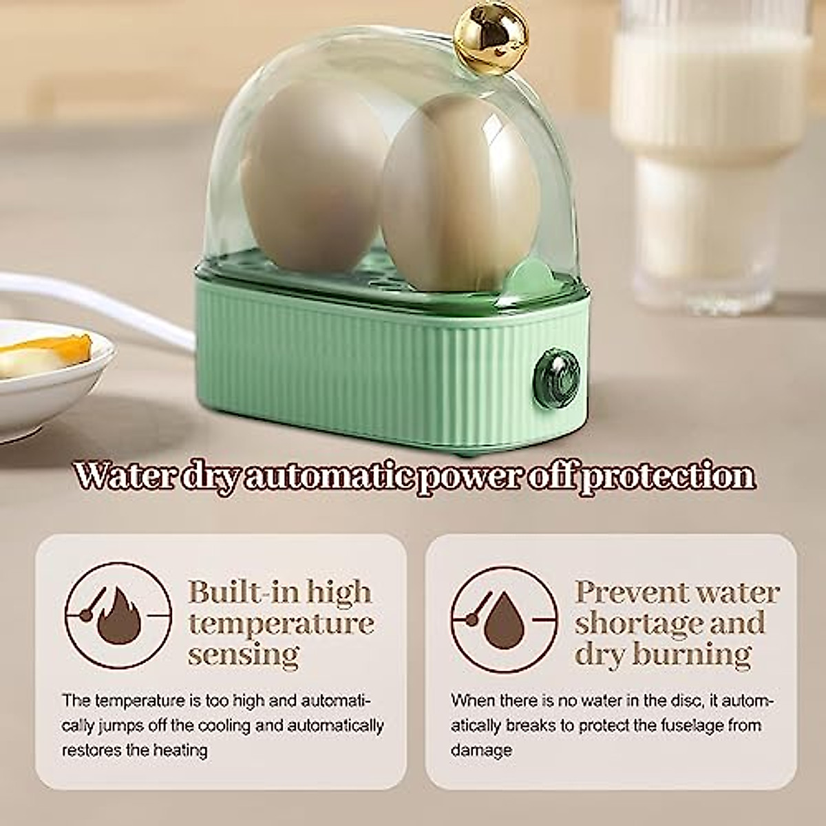 Egg Cooker, Soft Boiled Eggs Cooker, Poacher Hard Boiler Electric Egg Cooker Steamed Eggs Small Egg Steamer Kitchen Gadgets Fast Heating For Dormitory