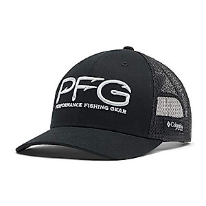 Columbia Standard PFG Hooks Mesh Snap Back-High Crown, Black, One Size