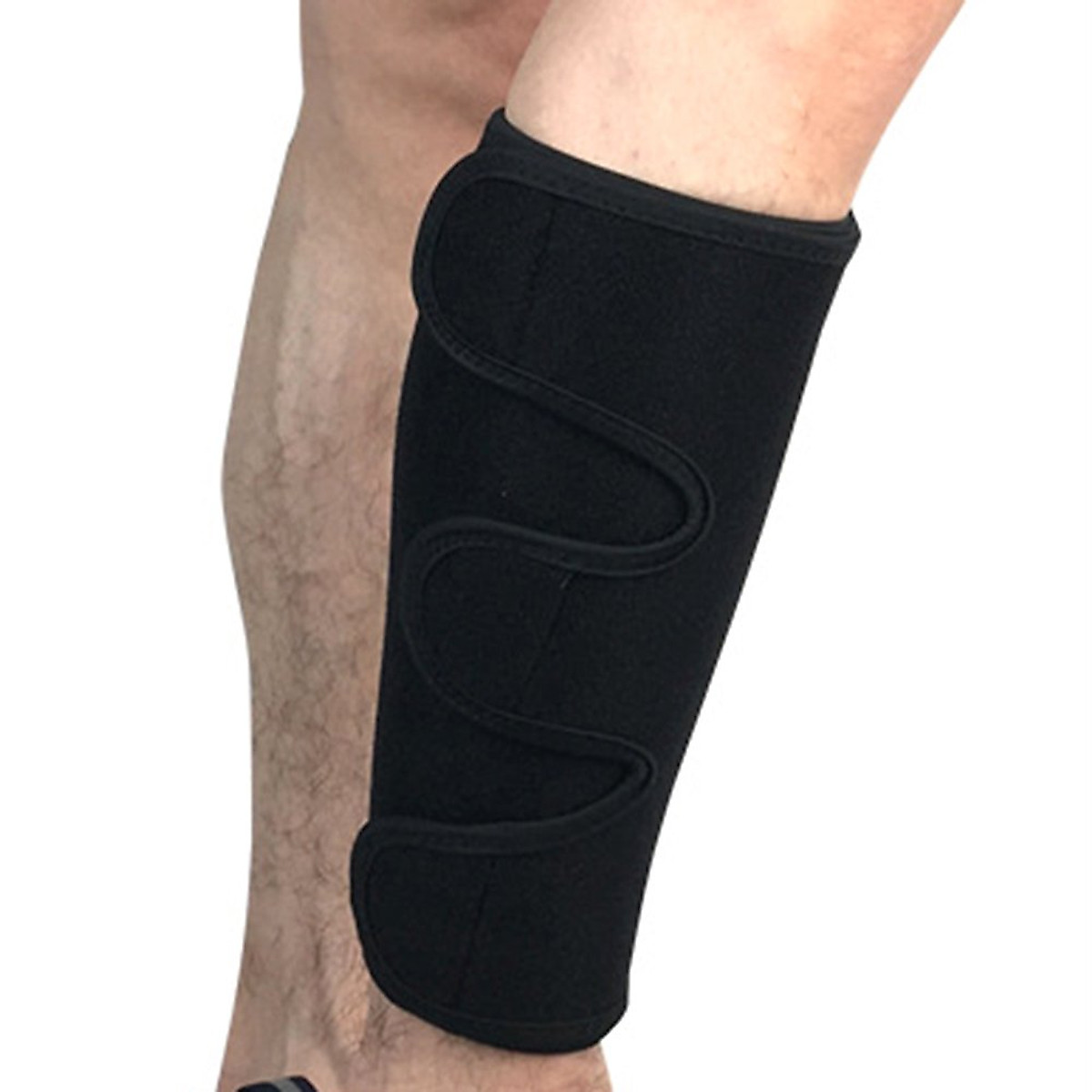Rungear Calf Shin Support Brace, Adjustable Compression Leg Sleeve Wrap Band for Running Cycling Sports - Great Shin Support Improves Blood Circulation & Reduces Leg Swelling Injury, 1 Sleeve (Black)