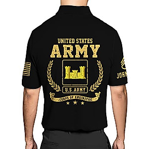 Personalized Army Shirt, Custom Rank Veteran Shirts for Men/Women, US Army Shirt Military Tshirt/Polo/Sweatshirt/Hoodie S-5XL