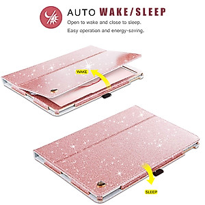 BENTOBEN for iPad 9th / 8th / 7th Generation Case, New iPad 10.2 Case 2021/2020/2019, Auto Wake/Sleep with Pencil Holder PU Leather Protective Case for iPad 10.2 inch, Rose Gold