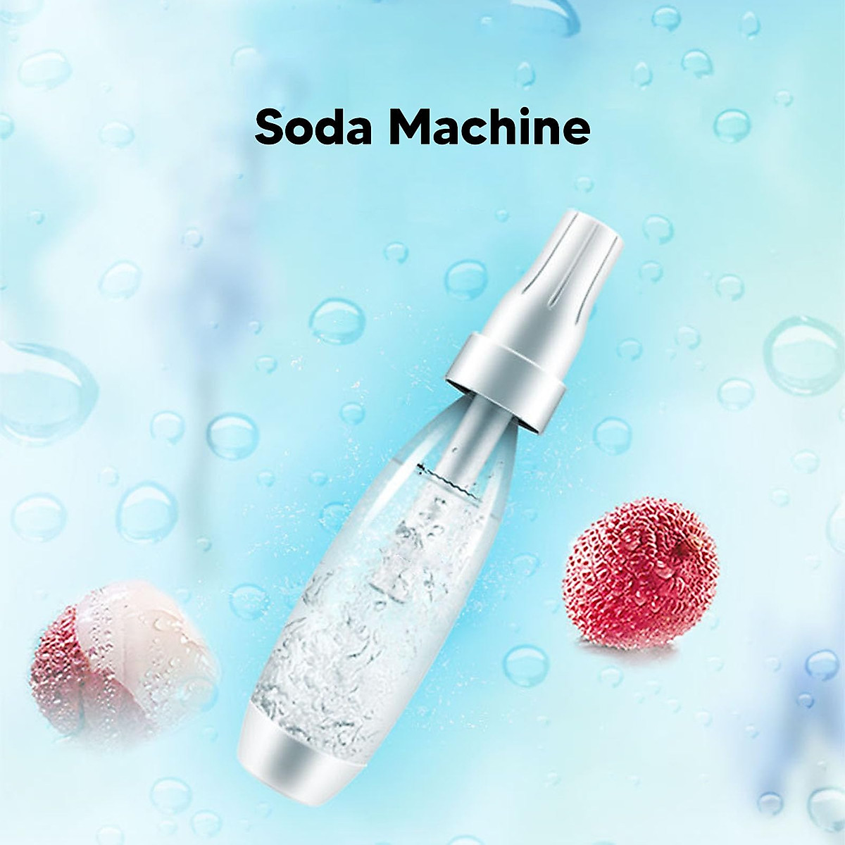 Yctze Soda Maker Machine, Homemade Soda Fizzy Water Machine Manual Sparkling Water Machine for Sparkling Water DIY Making Drinking Home Travel Use