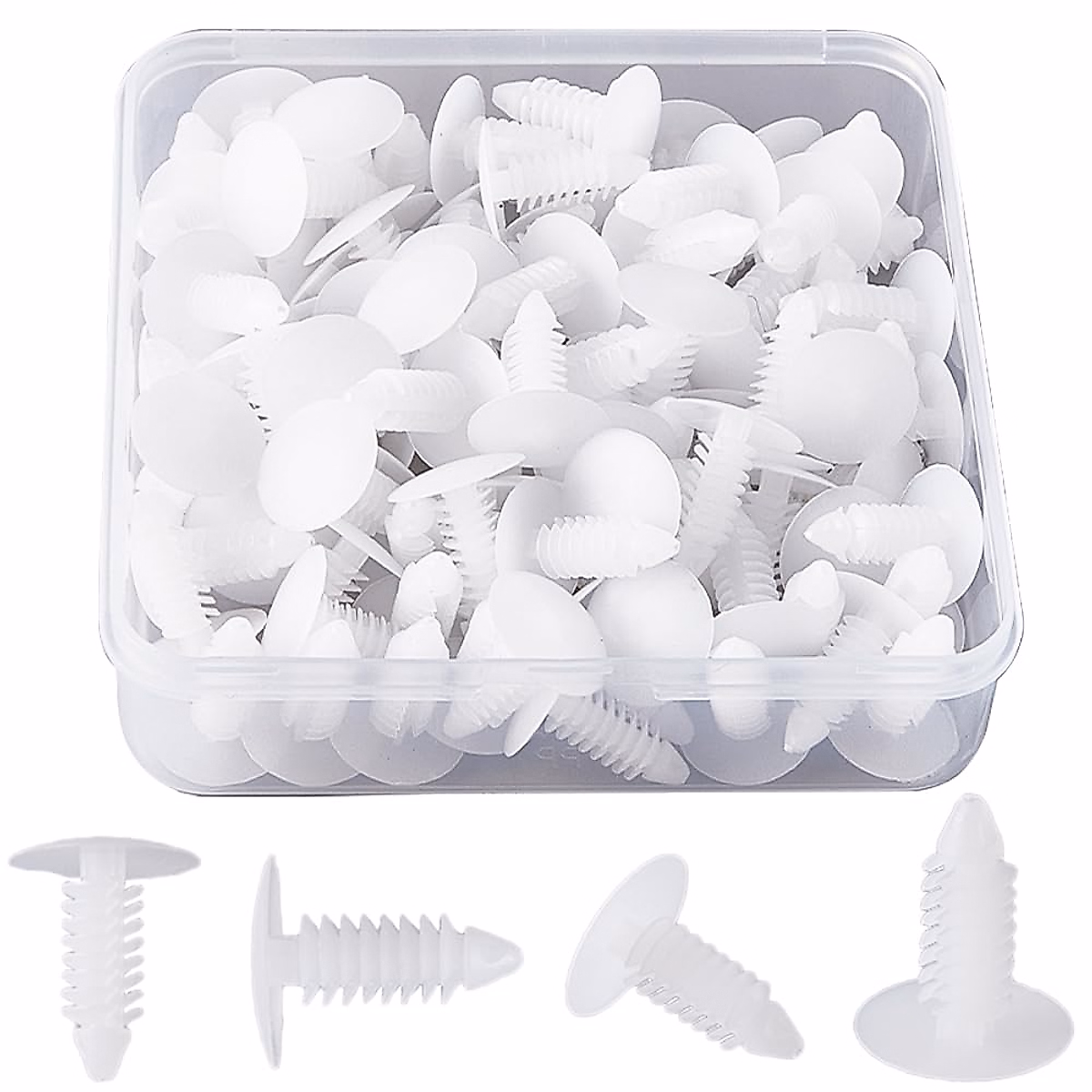 GORGECRAFT A Box 100Pcs Patio Strapping Rivets Fasteners 4/5" Length White Medium Multi Gauge for Patio Lounge Chair Outdoor Furniture Replacement Parts Repair Webbing Lawn Lounge with 1/4" Holes