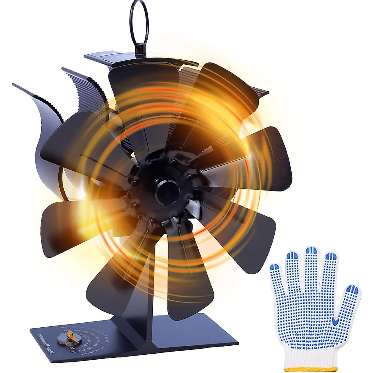 ToolTronix 8-Blade Heat Powered Stove Fan for Wood/Log Burner/Fireplace increases 80% more warm air than 2 blade fan…