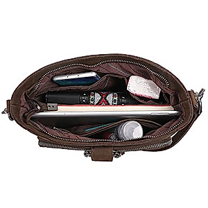 Montana West Genuine Leather Hobo Shoulder Bag for Women Western Woven Satchel Handbags Crossbody Purse with Tassel MWL-G001CF-2