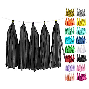 Pink Tassel Garland 20 Pcs, Tissue Paper Tassels Garland Banner for Party Birthday Wedding Decoration Baby Shower Table Decor Balloon Tails