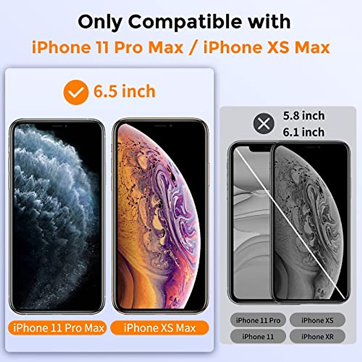 UNBREAKcable Screen Protector for iPhone 11 Pro Max / iPhone XS Max 6.5'', Double Shatterproof Tempered Glass [2-Pack] [Easy Installation Frame] [99.99% HD Clear] [9H Hardness] [Bubble Free] [Case Friendly] [Full Coverage]