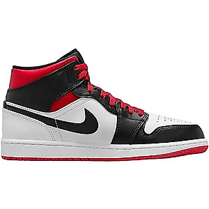 Air Jordan 1 Mid Men's Shoes Size - 12 White/Gym Red-Black
