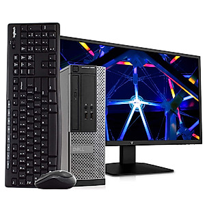 DELL OptiPlex 3020 SFF PC Desktop Computer, Intel i5-4570, 8GB RAM 500GB HDD, Windows 10 Pro, New 23.6 Inch FHD V7 LED Monitor, New 16GB Flash Drive, Wireless Keyboard & Mouse, DVD, WiFi (Renewed)