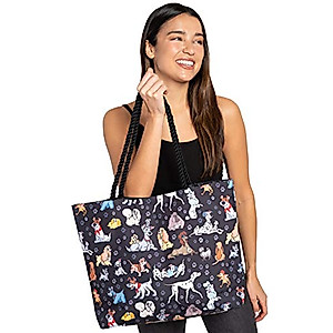 Disney Tote Travel Bag Dogs: Dalmatians Lady Tramp Copper Dodger All Over Print