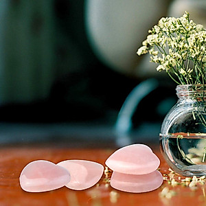 Marrywindix 15 Packs 0.8 Inches Healing Crystal Natural Rose Stone Heart Love Carved Palm Worry Stone Chakra Reiki Balancing