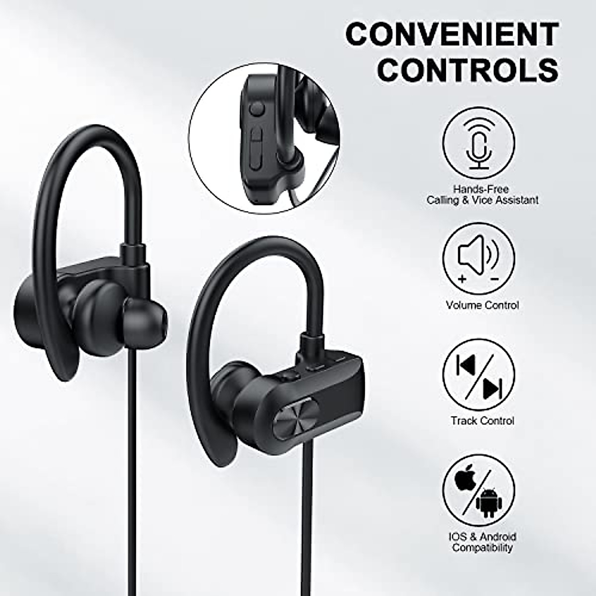 LOETRUY USB C Headphone,Type C Earphone for Samsung, Wired Earbuds with Microphone Earhook, Wired Headphones for Galaxy S22 S21 S20 Ultra Plus Note20, iPad Pro Air 4 Mini 6, OnePlus 9