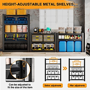 BEESTMUEBLE 72" Garage Shelving, Storage Shelves Heavy Duty Shelving, Adjustable Metal Shelf Rack and Shelf Units, Garage Shelving Heavy Duty Warehouse Industrial Shelving,35.4" W X 15.8" D X 72" H