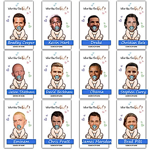 ukebobo Baby Shower Games – Celebrity Baby Shower Games,Scratch Off Card Game for Door Prizes, Lottery, Ice Breaker – Decorations for Baby Shower – 40 Cards