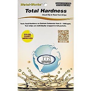 Industrial Test Systems WaterWorks 481108 Total Hardness Test Strip, 3 Second Test Time, 0-1000ppm Range (Pack of 30)