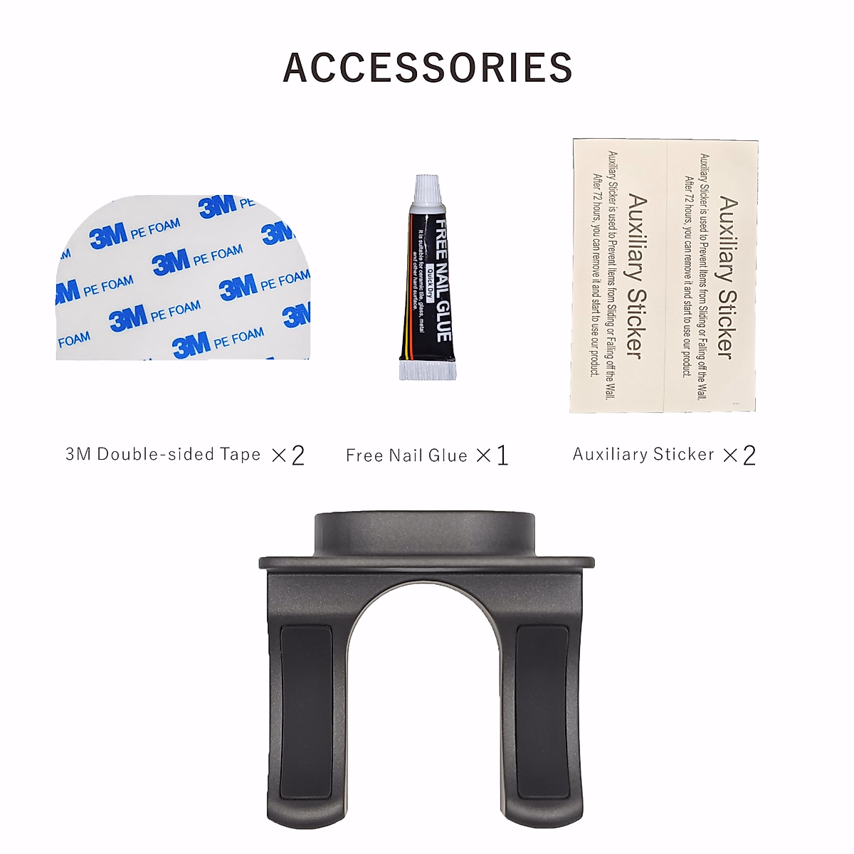 Hair Dryer Holder Wall Mounted, Blow Dryer Holder Blow Dryer Organizer for Bathroom, Self Adhesive Magnesium Aluminum Alloy Compatible for Dyson Hair Dryer (Gray)