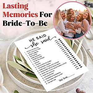STOFINITY He Said She Said Bridal Shower Game - 50 Pcs Him Or Her Wedding Shower Game for 50 Guests, Engagement Party Game for Bridal Shower Decorations